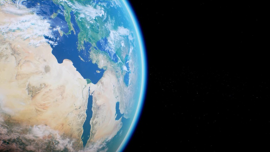 Rotating earth in outer space spinning motion animation CGI | ClipStock