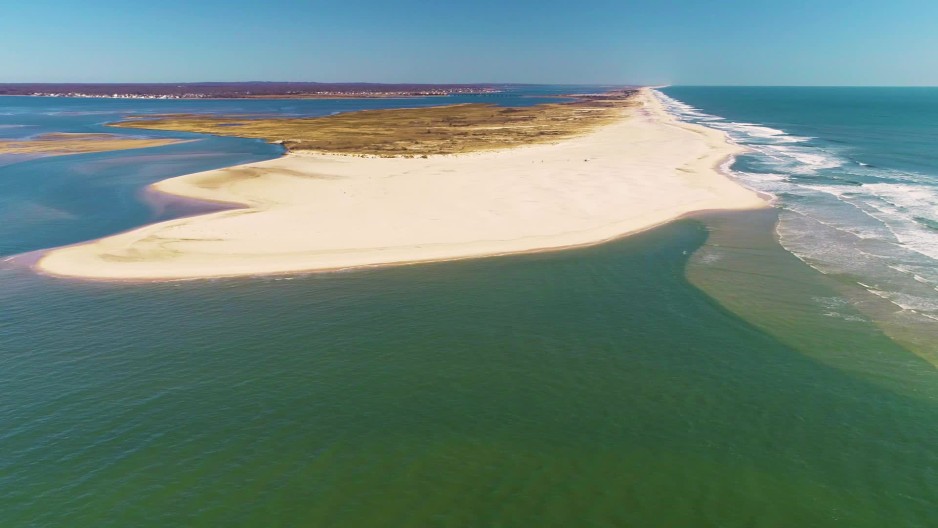 Water flowing through the Old Inlet Breach on the Fire Island National ...