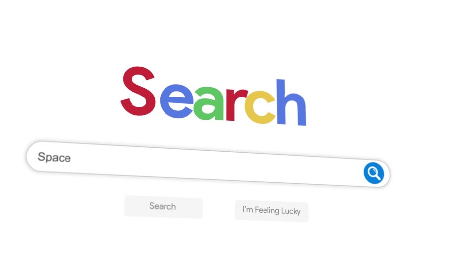 Push in animation typing Space into search engine | ClipStock