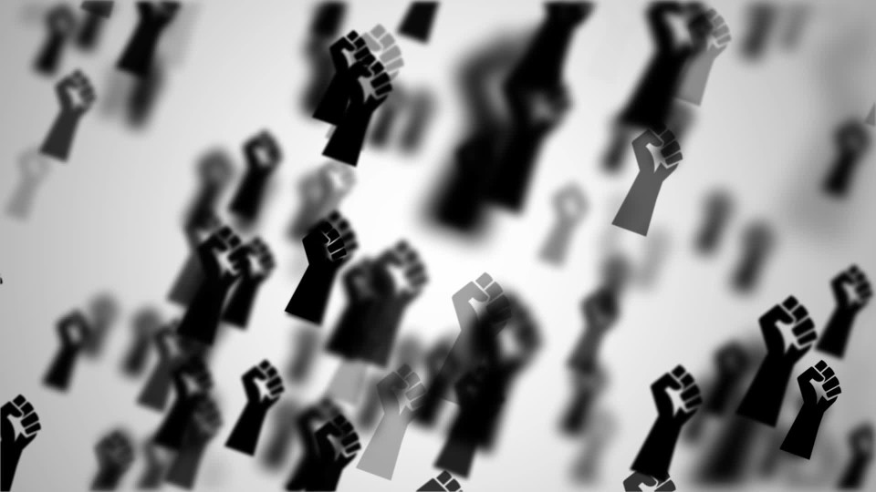 BLACK LIVES MATTER racial injustice symbol black paintbrush stroke ...